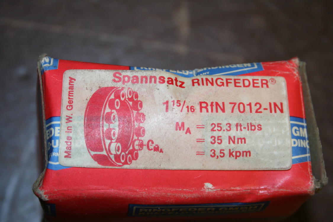 Locking assembly, 1 15/16" Spannsatz Ringfeder RfN 7012-IN Unused