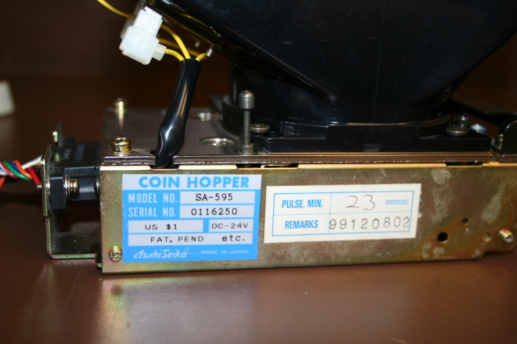 Coin hopper SA-595 w/expansion bowl $1 coins Asasi-Seiko Unused takeoff