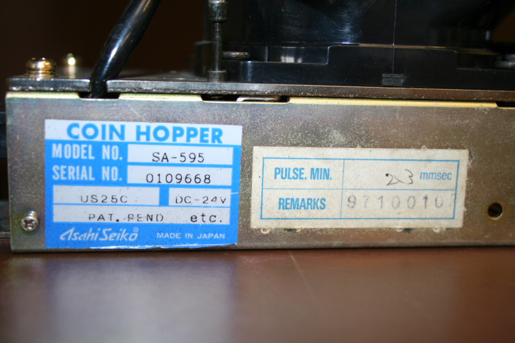 Coin hopper SA-595 w/expansion bowl Quarter .25 coins Asasi-Seiko ...
