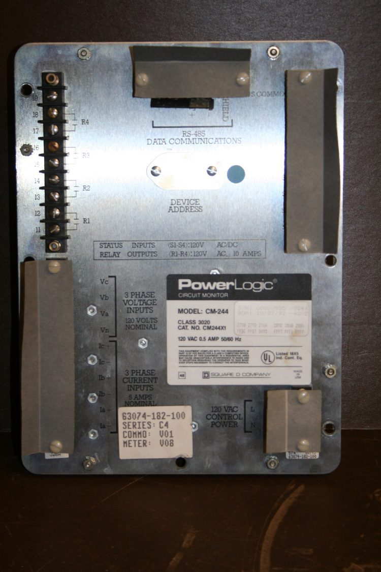 Circuit monitor 3020 CM-244 PowerLogic 120V control Square D