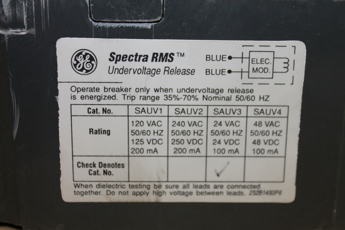 GE , Spectra RMS , SGHA36AT0600, Hi-Break , Circuit breaker, 600A, 3P,