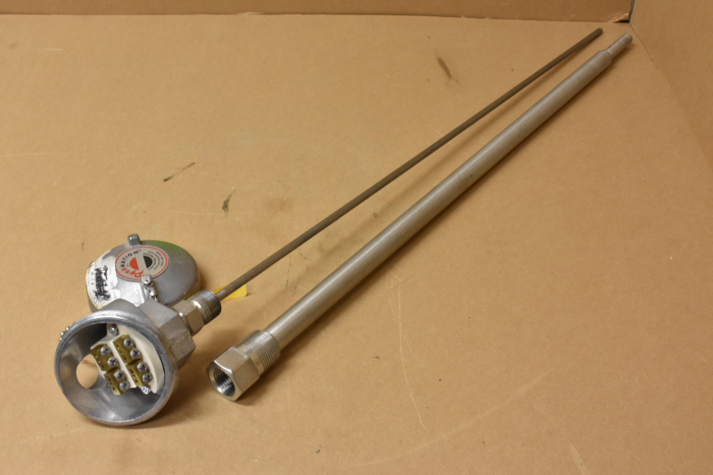 Pyromation Type K Thermocouple, 20", KK48U-S4D25(1/2)08-Z-8HN31(Z796)