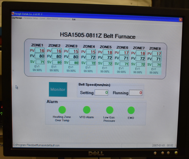 HENGLI Eletek HSA 1505-0811Z conveyor belt furnace 1050 deg C