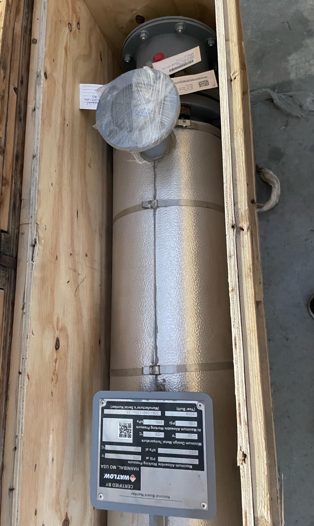 Watlow immersion flange heater 6" ANSI ASME fuel oil carbon elements 43 kW