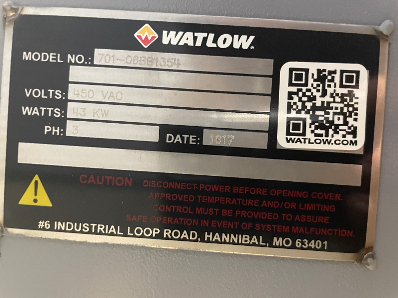 Watlow immersion flange heater 6" ANSI ASME fuel oil carbon elements 43 kW
