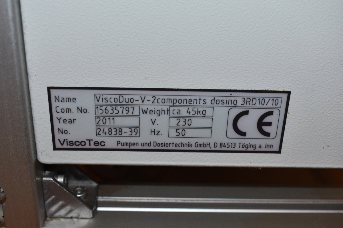 2 component dosing system, ViscoDuo V, ViscoTec 3RD10 NEEDS PROGRAM