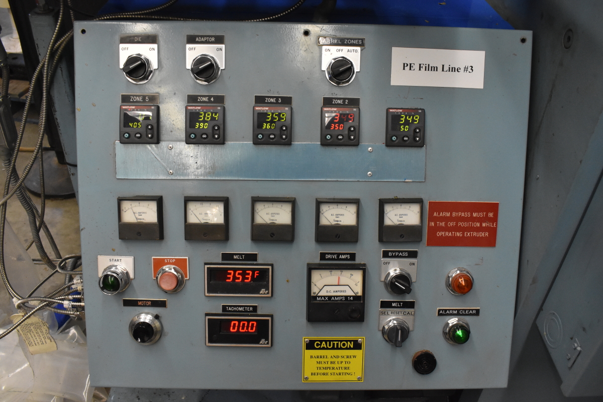 Killion 1" lab extruder with 8" film die KL-100 3 HP FULLY TESTED