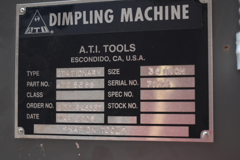 ATI 36" dimpling machine AT256SS